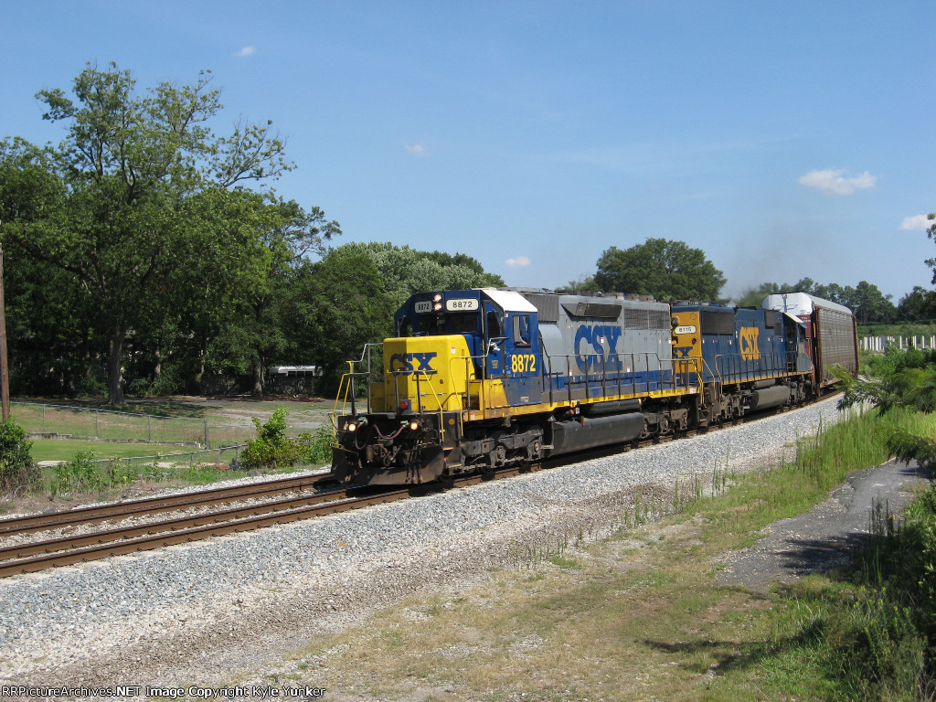 NB autorack train Q210 with a SD40-2/SD60 combo